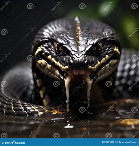 Image Of The Evil Cobra Dripping And Spitting Venom Stock Illustration
