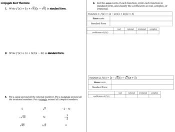 Conjugate Roots Theorem Inquiry Based Lesson By Martin Cornejo Maldonado