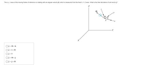 solved the x y z axes of the moving frame of reference is