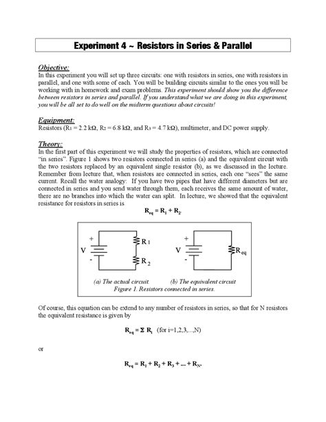 Series And Parallel Resistors Lab Report At Harrison Humphery Blog