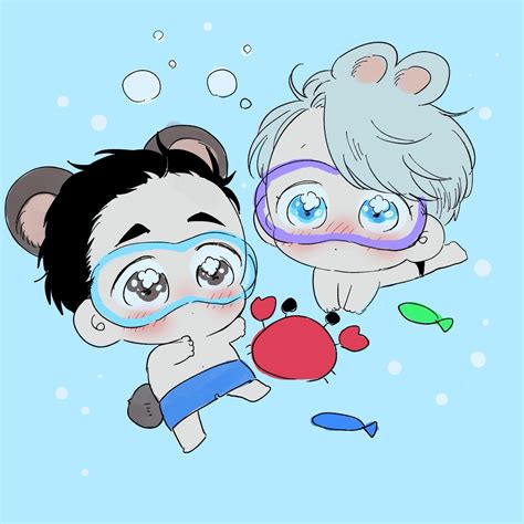 勝生勇利 ヴィクトル・ニキフォロフ 「ふよよ〜 」🍣のイラスト
