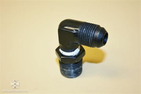 Used 8 To 3 8 NPT 90 Degree An Flare To Pipe Adpt Black W 1 2 Pipe