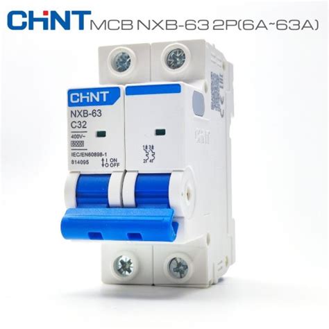 Aptomat An Toàn 2pha Loại Mcb Nxb 63 Chint Dòng điện 6a 125a Dòng Cắt 6ka~10ka Hàng Chính