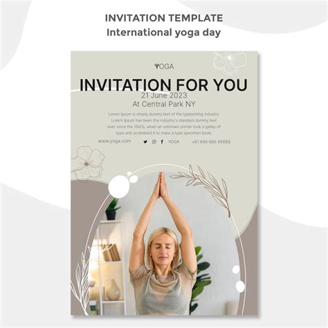 Free Psd International Yoga Day Invitation Template