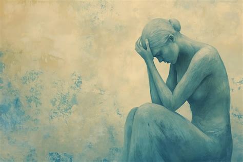 A Girl Feeling Sad And Depressed Against Textured Muted Background