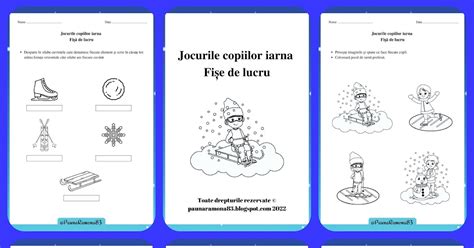 Păuna Ramona Jocurile Copiilor Iarna Fișe De Lucru