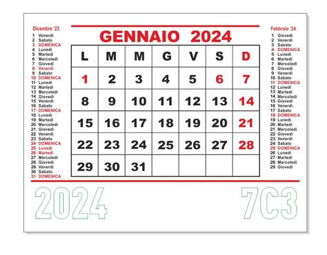Calendario Gennaio 2024 Pdf Da Stampare Image To U