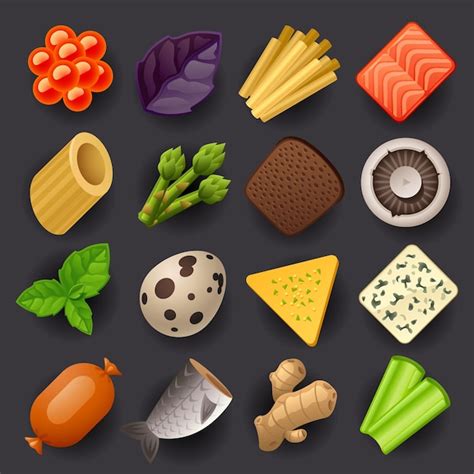 Premium Vector Tasty Vector Iconfood Set