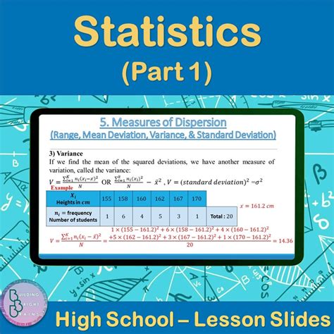 Statistics Part High School Math Powerpoint Lesson Slides Made By