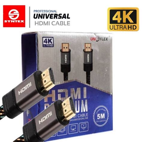 Hdmi สายถัก Hdmi 5 เมตร V 20 Uniflexอินเตอร์เฟซมัลติมีเดียความละเอียด