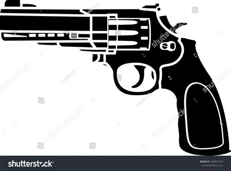 Stencil Pistol Raster Stock Illustration 124507363