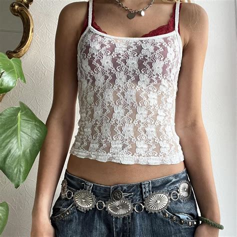 The Cutest Floral Lace Cami Top Great Condition Depop