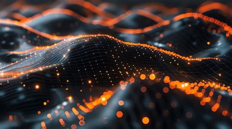 Abstract Technology Background Network Connection Structure With Particles Premium Ai