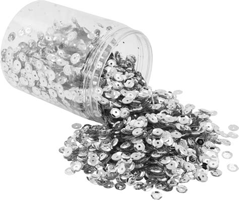 Mandala Crafts 20000 Silver Sequins For Crafts Diy 6mm Round Cup Paillettes Loose