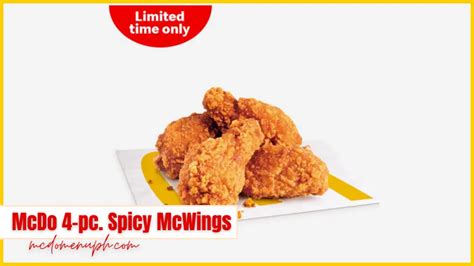 Mcdo 4 Pc Spicy Mcwings In The Philippines For Limited Time