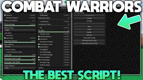 ROBLOX Combat Warriors Script Hack GUI KILL AURA AUTO PARRY SILENT
