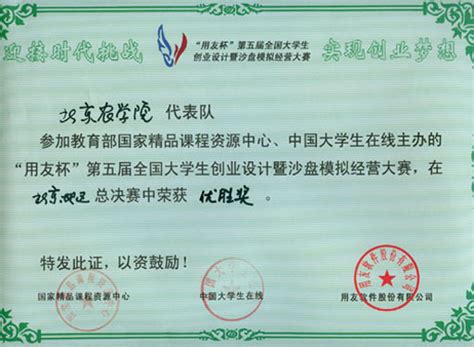 我校经管学院学生喜获“用友杯”第五届全国大学生创业设计暨沙盘模拟经营大赛北京地区总决赛优胜奖 欢迎访问北京农学院学校新闻网