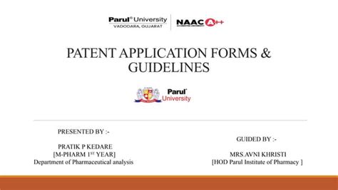 Patent Application Forms And Guidelinespptx