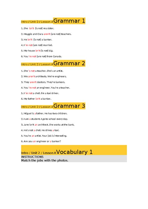 Intro Unidad 2 Myelt Intro Unit 2 Lesson Agrammar 1 1 She Isnt