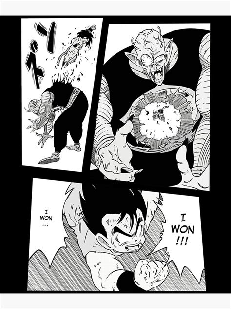 Dragon Ball Goku First Fight Piccolo Manga Panel Schwarz Weiß Classic