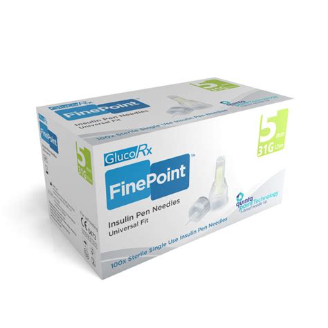 Buy Glucorx Finepoint Ins Pen Needles 5mm 100 Needles Chemist Direct