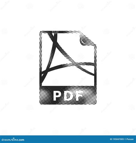 Halftone Icon Portable Document File Format Stock Vector