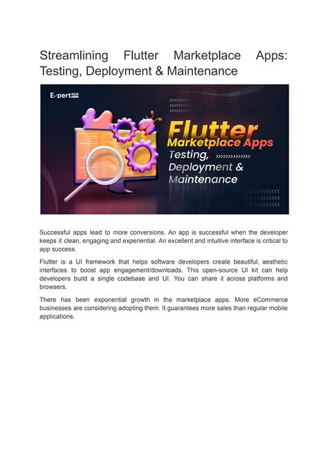 flutter marketplace app testing methods by john parker issuu