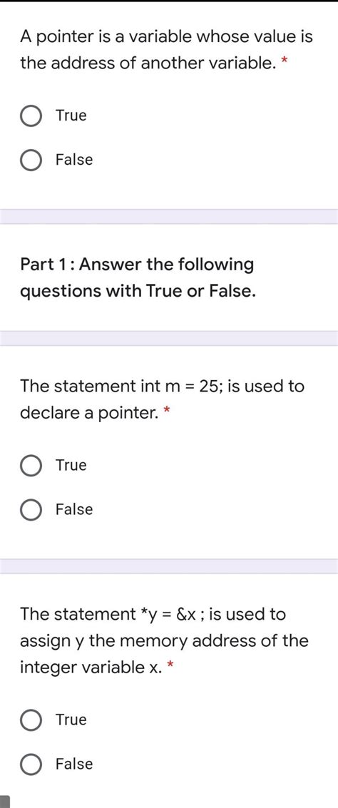 Solved A Pointer Is A Variable Whose Value Is The Address Of Chegg