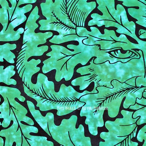 Twin Leaf Face Green Man Tapestry Wall Hanging Bedspread Bedding