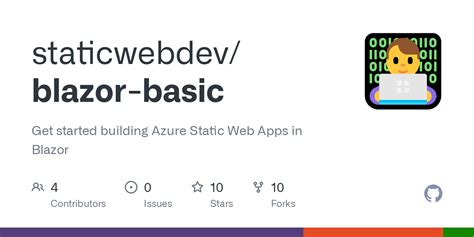 Github Staticwebdev Blazor Basic Get Started Building Azure Static Web Apps In Blazor