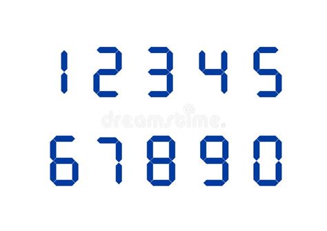 Led Digital Numbers On Display Electronic Symbols Stock Vector Illustration Of Machinery