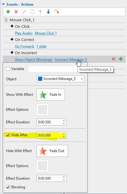 Increasing Show Times For Incorrect Messages Support Questions