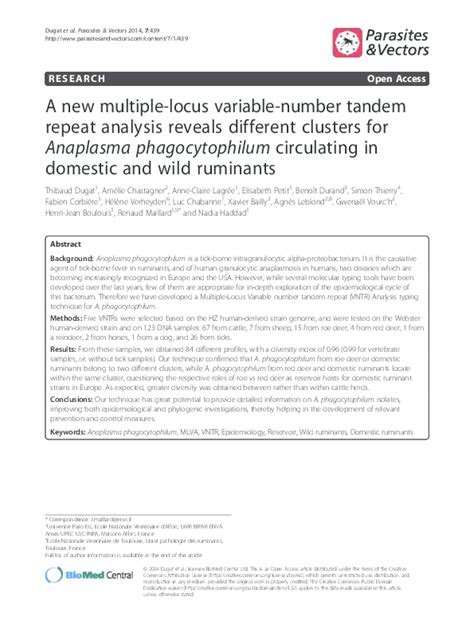 Pdf A New Multiple Locus Variable Number Tandem Repeat Analysis