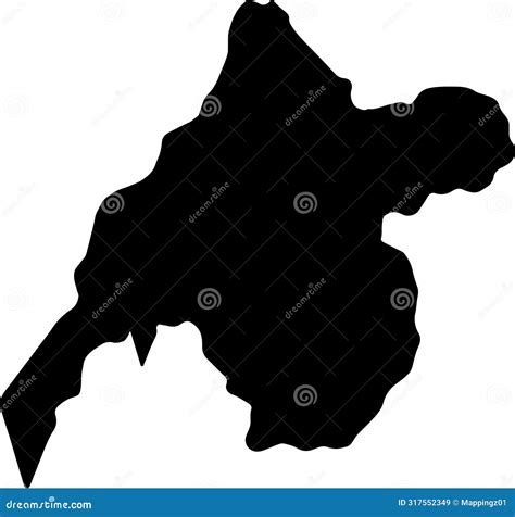 Mapa De Siluetas De Kenia Occidental Con Fondo Transparente Ilustración
