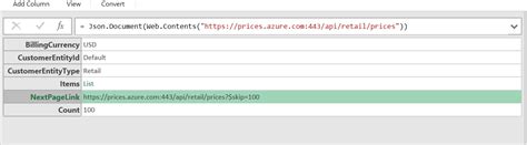 powerbi get azure retail prices using power bi powerquery rest api