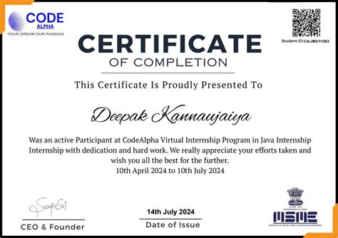 Deepak Kumar On Linkedin Internship Codealpha Offerletter