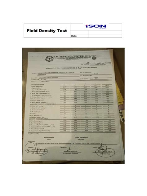 Field Density Test Pdf