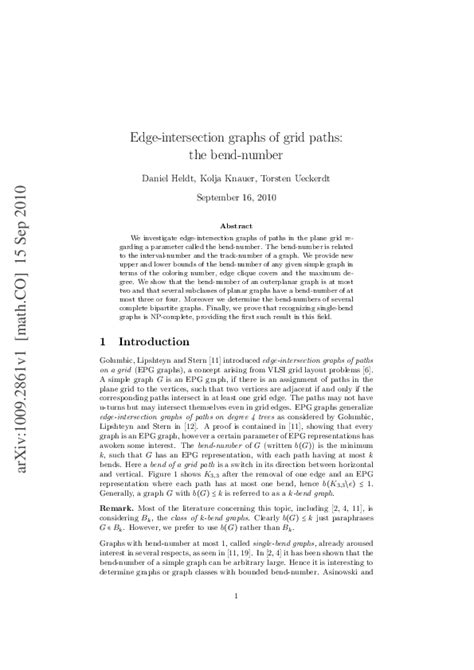 Pdf Edge Intersection Graphs Of Grid Paths The Bend Number