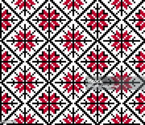 우크라이나 민속 원활한 패턴 장식의 벡터 그림입니다 민족 장식입니다 테두리 요소입니다 전통적인 우크라이나 벨라루스 민속 예술 니트 자 수 패턴vyshyvanka 0명에 대한