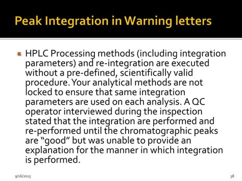 Integration Of Chromatographic Peaks Pptx