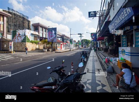 Jalan Kartika Plaza In Kuta Bali With Discovery Mall On The Left And Shops On The Left The