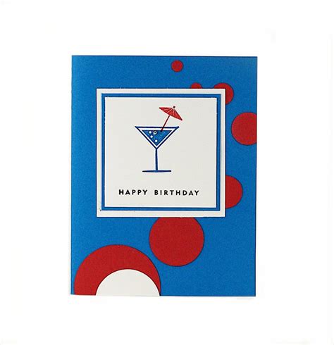 Martini Happy Birthday Card Best Friend Birthday Card Hand Etsy