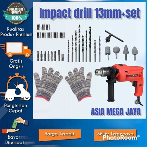 Set Dan Non Set Bor Listrik Bolak Balik 13mm Fulset Koper Bor Variable Speed Bor Beton Kayu