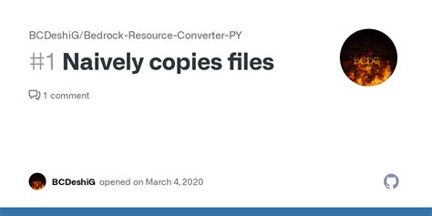 Naively Copies Files Issue 1 BCDeshiG Bedrock Resource Converter