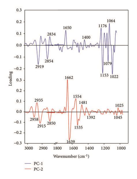 Pca Of Ftir Spectral Ranges 30002800 Cm⁻¹ And 1800950 Cm⁻¹ Pca Score