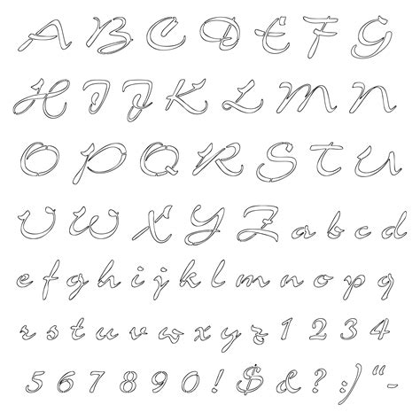 Printable Cursive Letter Stencils