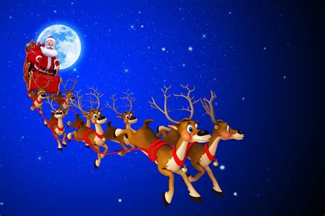 Christmas Reindeer And Sleigh Wallpapers Wallpaper Cave