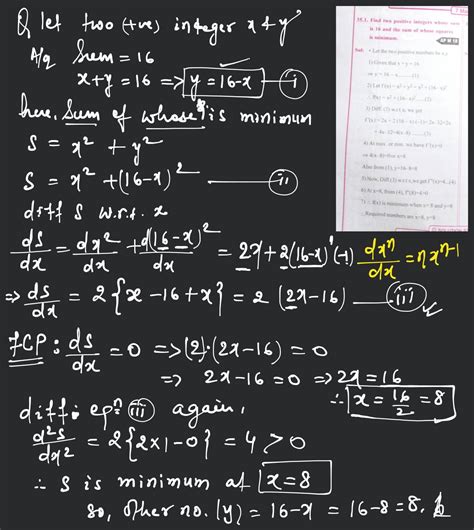 351 Find Two Positive Integers Whose Sum Is 16 And The Sum Of Whose Squ