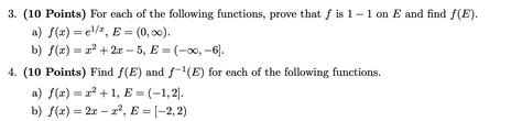 solved 3 10 points for each of the following functions