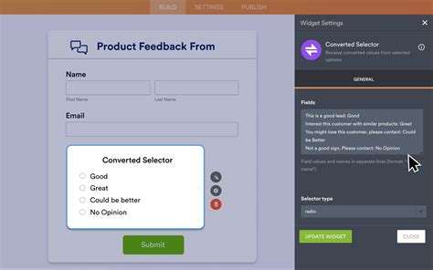 Converted Selector Form Widgets Jotform